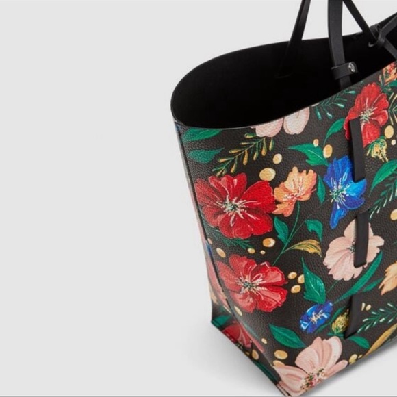 Zara | Bags | Zara Reversible Floral Print Tote Bag | Poshmark